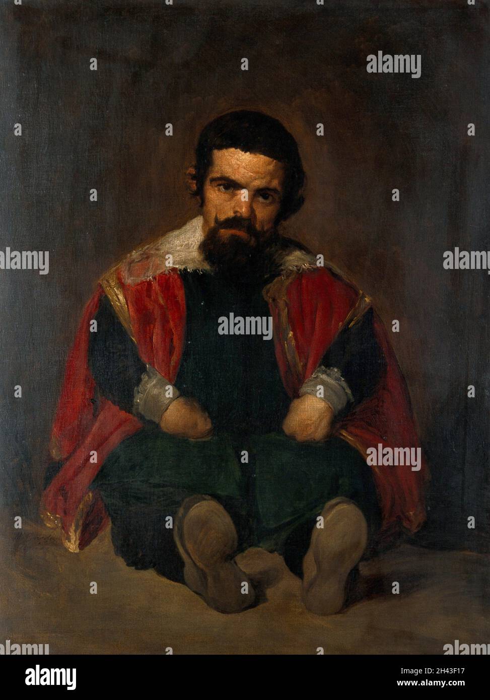 A dwarf at the court of King Philip IV of Spain. Oil painting by M ...