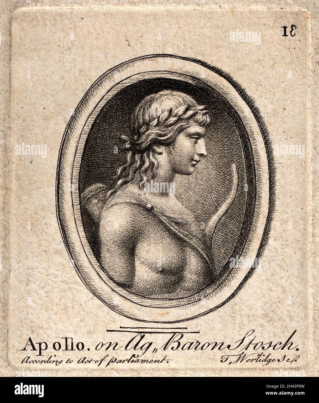 Apollo. Etching by T. Worlidge Stock Photo - Alamy