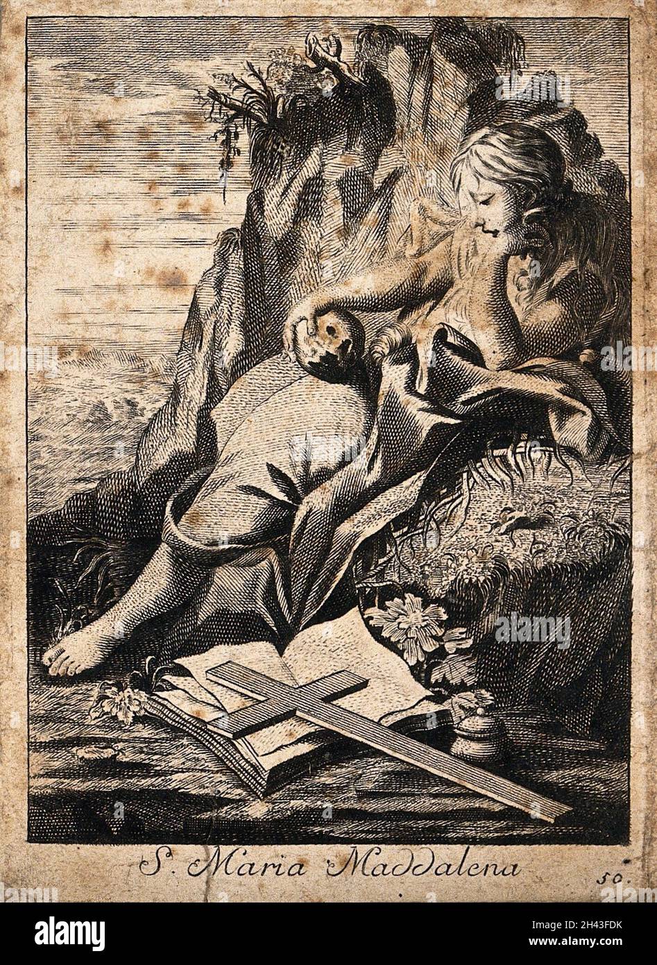 Saint Mary Magdalen. Engraving Stock Photo - Alamy