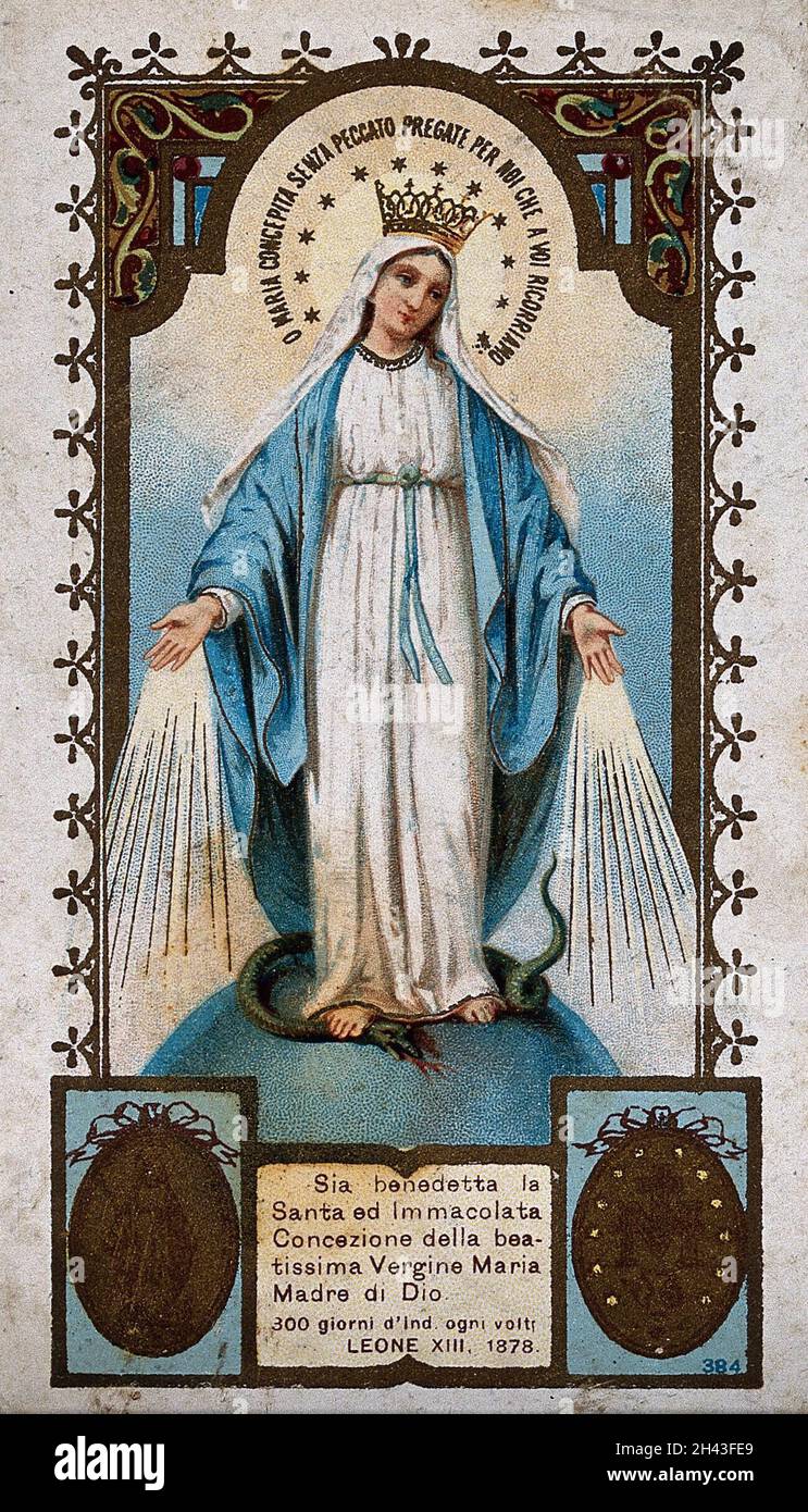 Saint Mary (the Blessed Virgin). Colour lithograph, 1903 Stock Photo ...