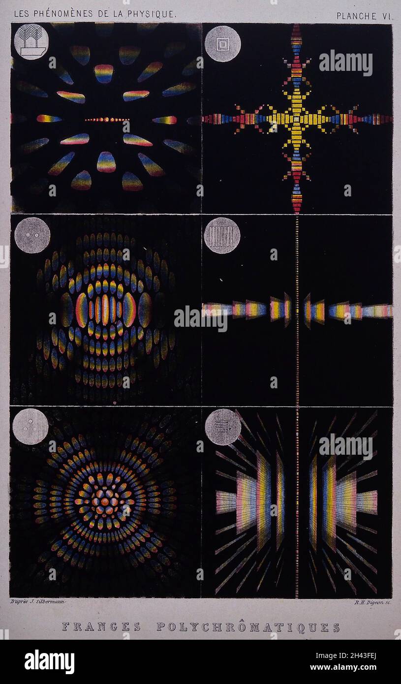 Optics: crystals exhibiting interference colours. Colour mezzotint ...
