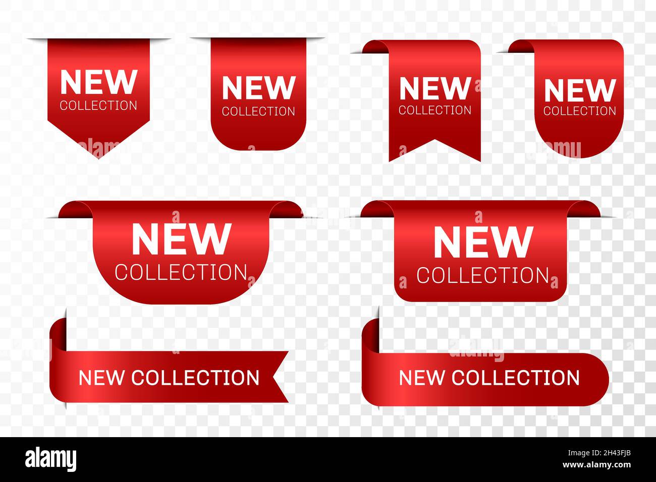 New collection text white red hi-res stock photography and images - Alamy