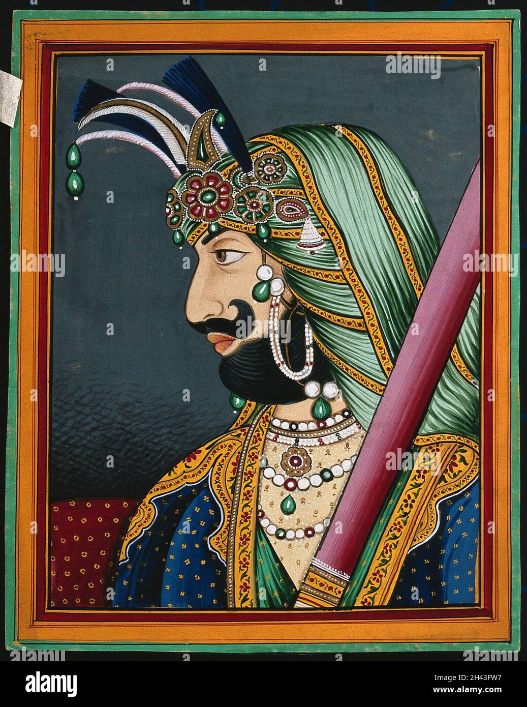 A Hindu raja. Painting by an Indian artist, 1800s Stock Photo - Alamy