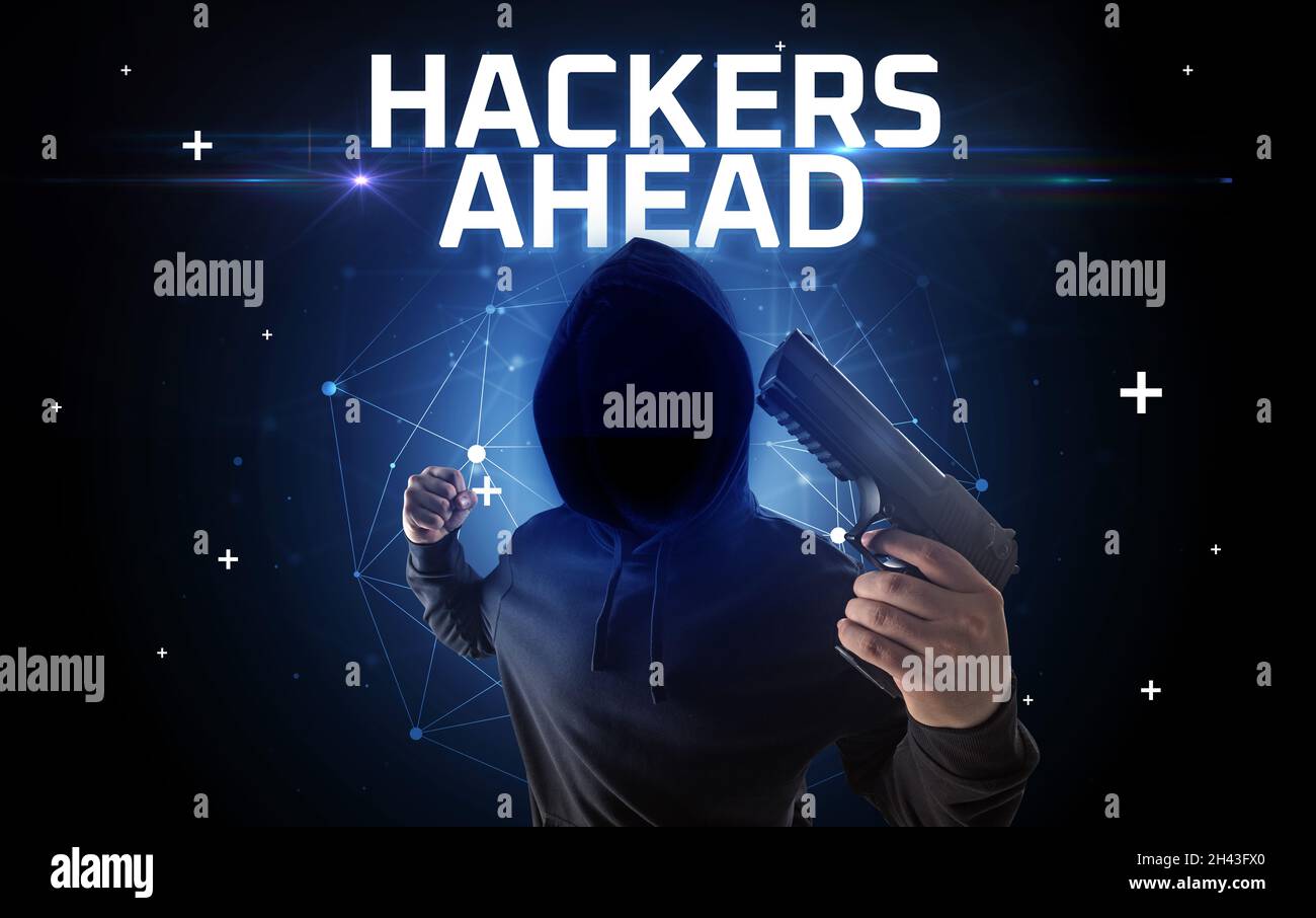 Mysterious hacker, online attack concept Stock Photo - Alamy