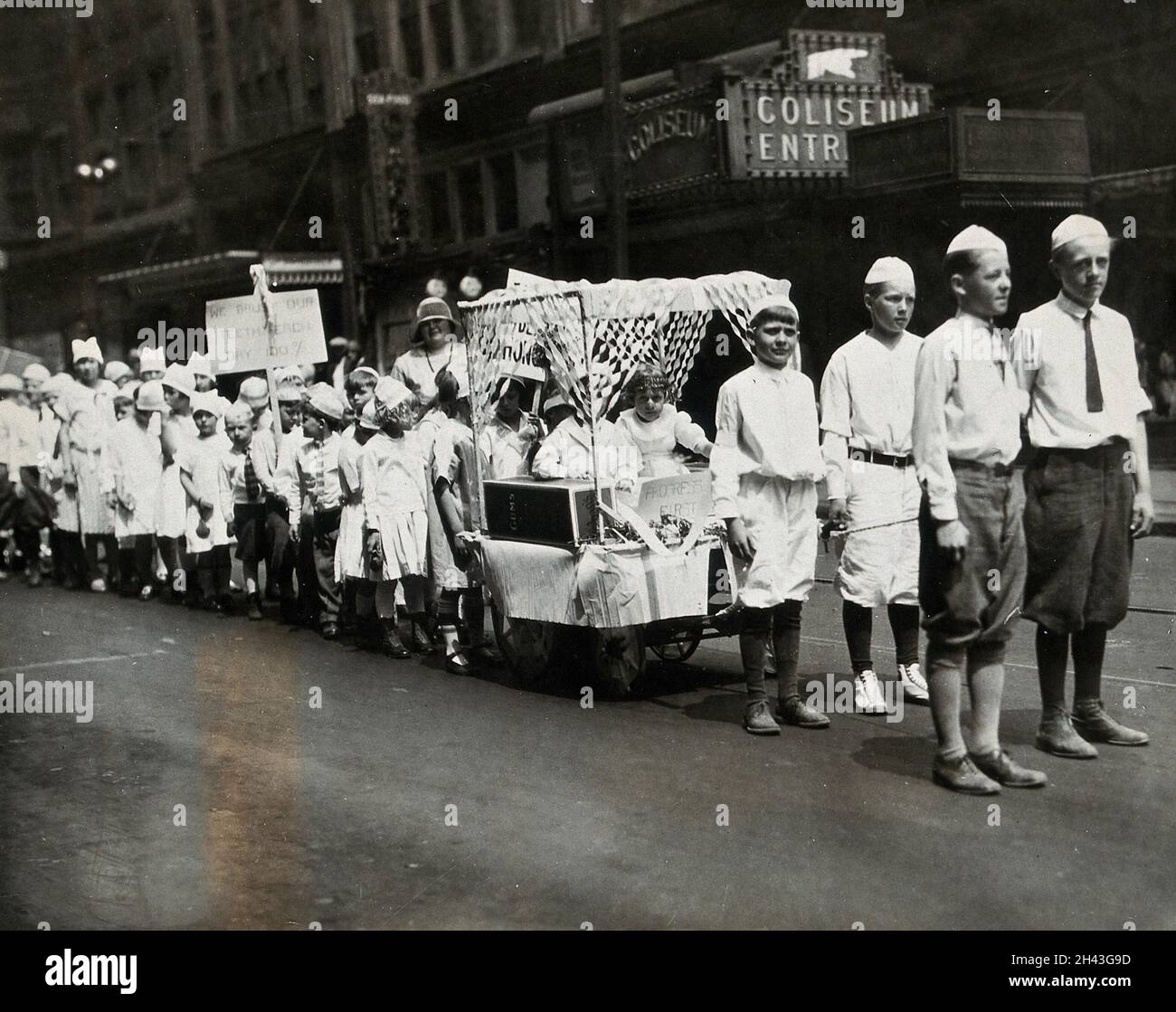 Pennsylvania, U.S.A.: a dental hygiene parade: children parade wearing ...