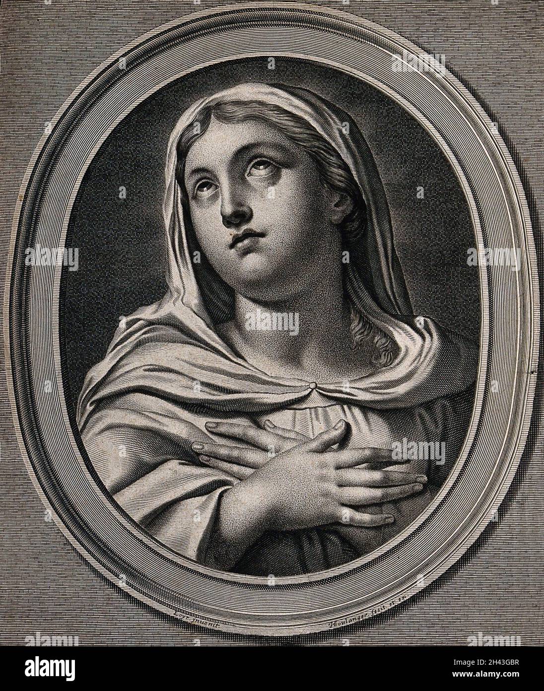 Saint Mary (the Blessed Virgin). Engraving by J. Boulanger after N.P ...