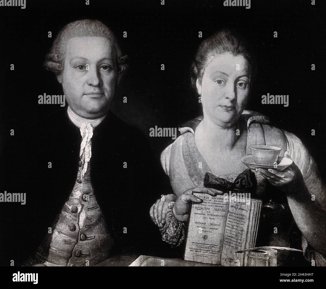 Leopold Auenbrugger and his wife. Photograph by V.A. Heck Stock Photo ...