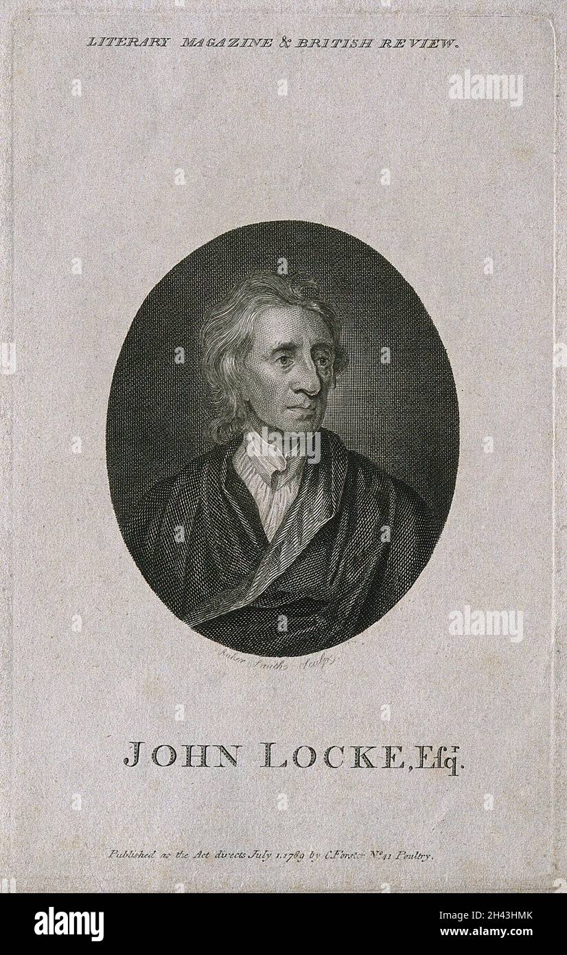 John Locke. Line engraving by A. Smith, 1785, after Sir G. Kneller ...