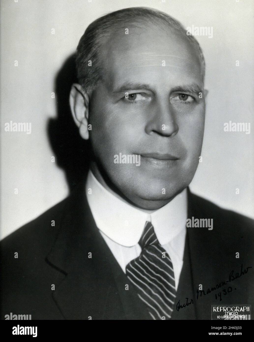 Sir Philip Henry Manson-Bahr. Photograph by Reprograph Studio, 1930 ...