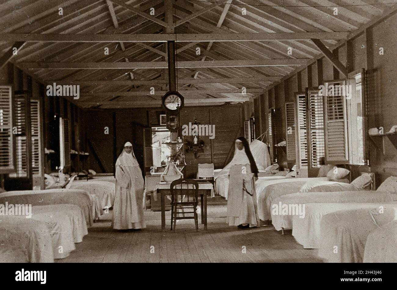 Leper asylum, Port of Spain, Trinidad: two nuns (working as nurses) in ...
