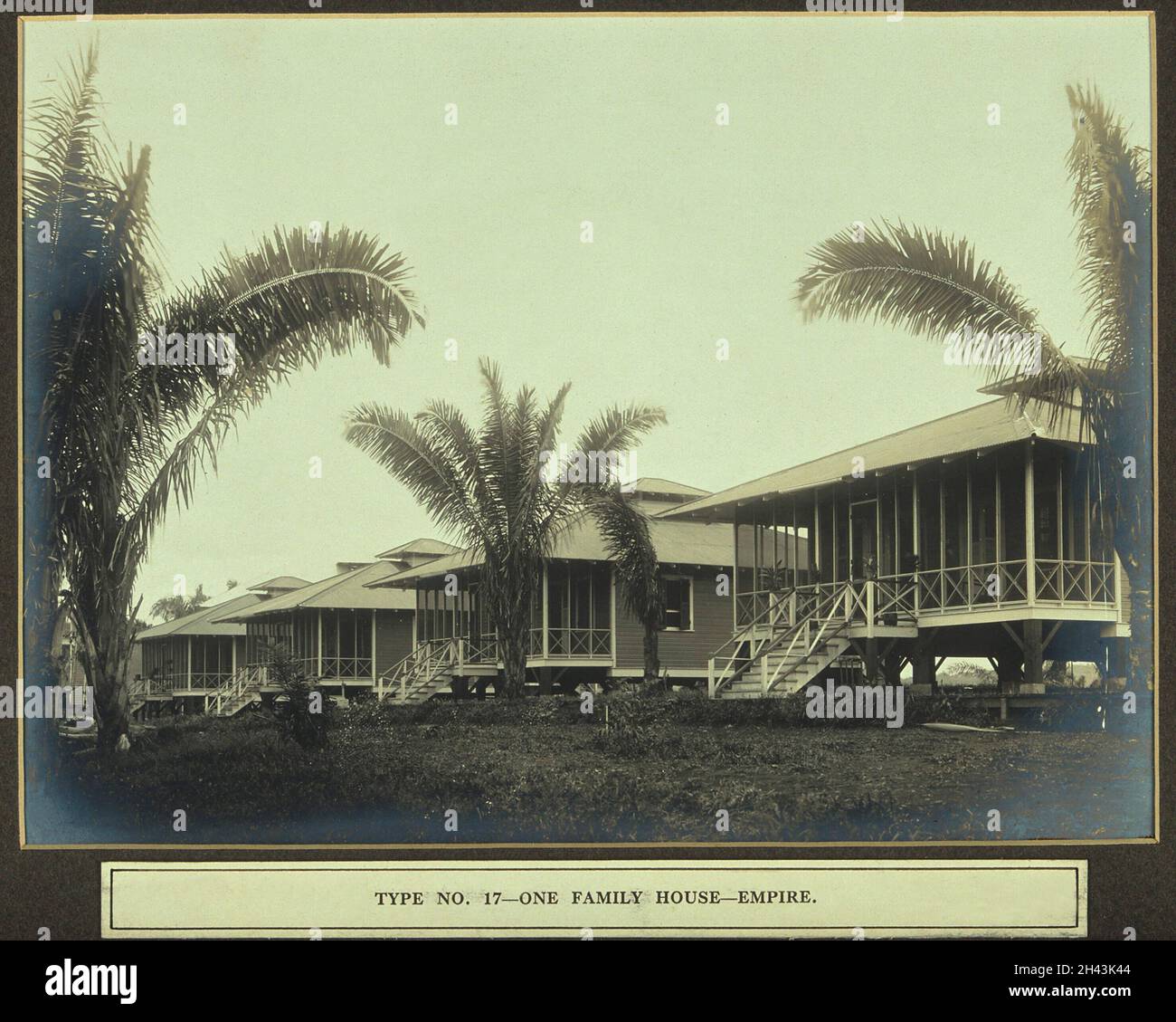 Wooden houses in Ancon (?), Panama, built during the Panama Canal ...