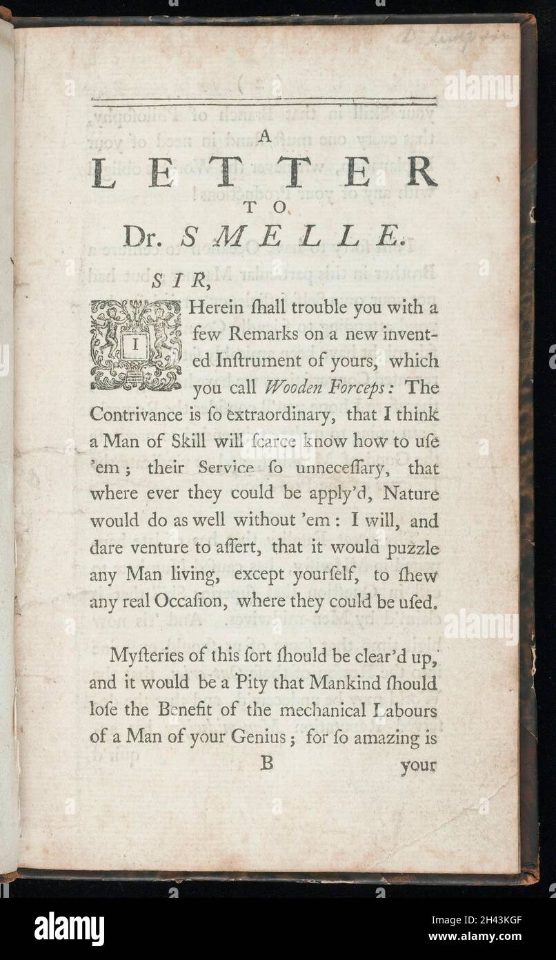 A letter to Dr. Smelle [sic] shewing the impropriety of his new ...