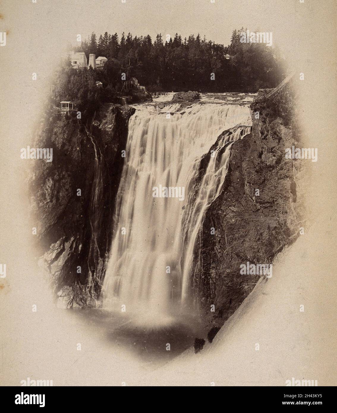 The Montmorency Falls, Quebec, Canada. Photograph, ca. 1880 Stock Photo ...
