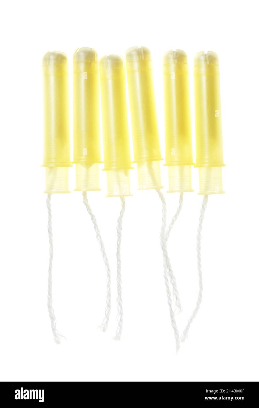 Menstrual tampons on white background Stock Photo - Alamy