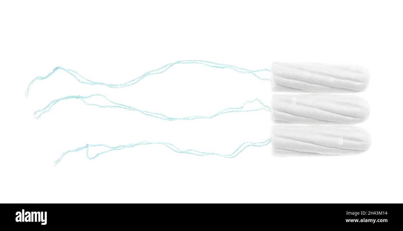 Menstrual tampons on white background Stock Photo - Alamy