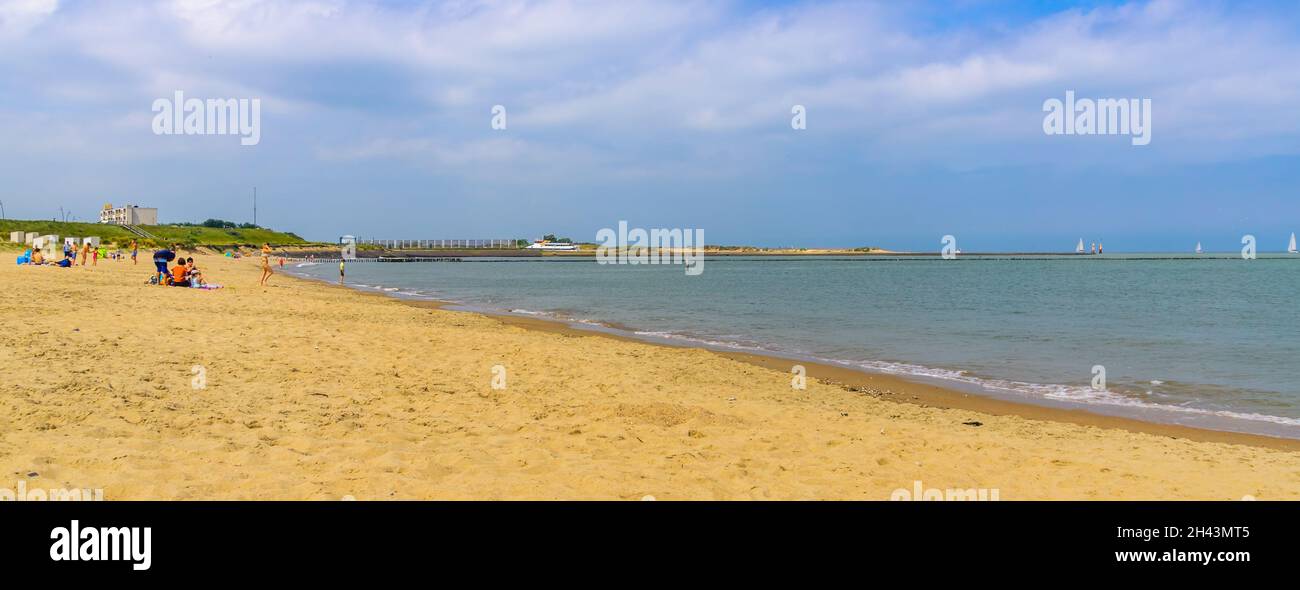 Breskens beach during summer season with view on the ocean, Breskens ...