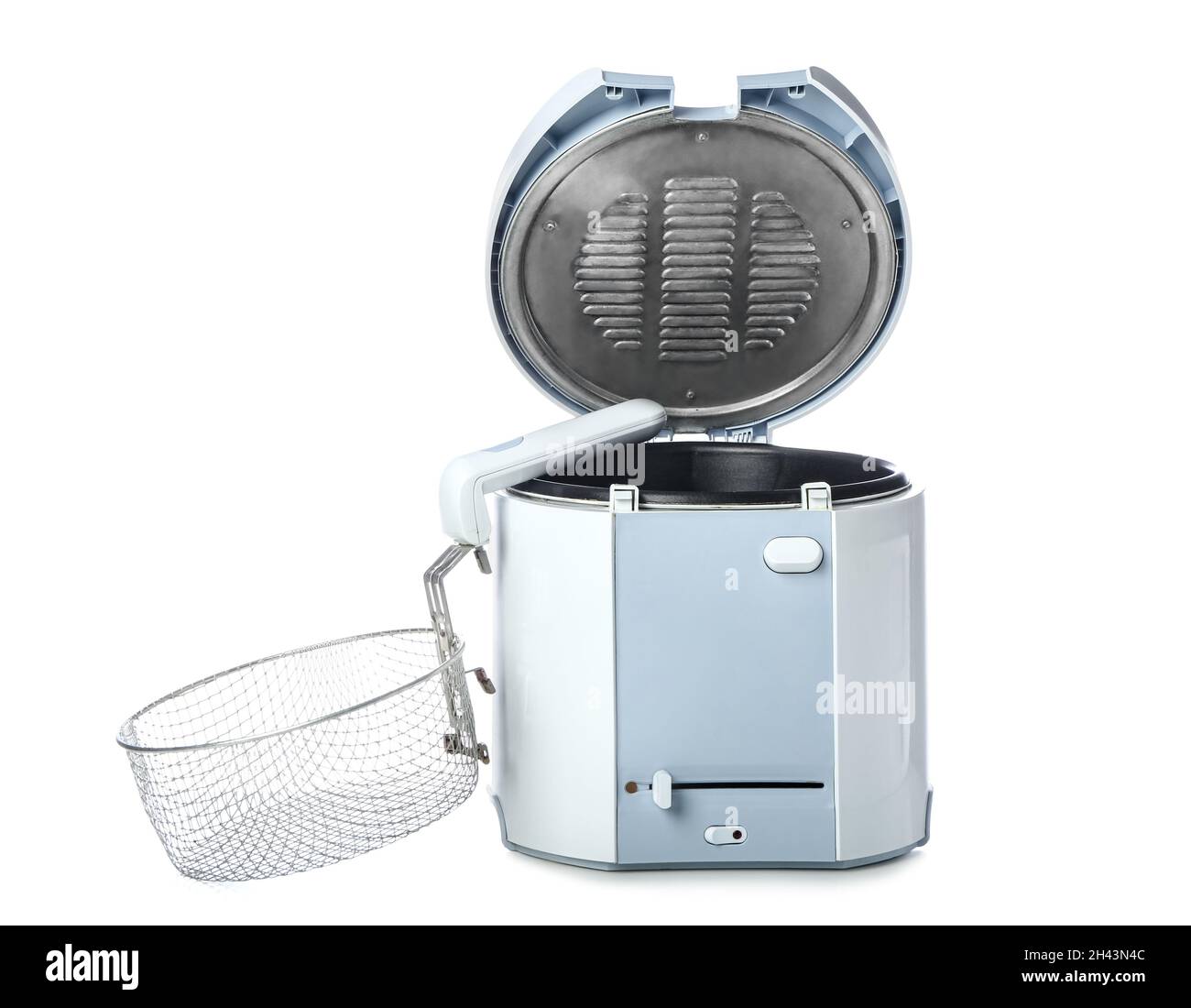 Modern deep fryer on white background Stock Photo - Alamy