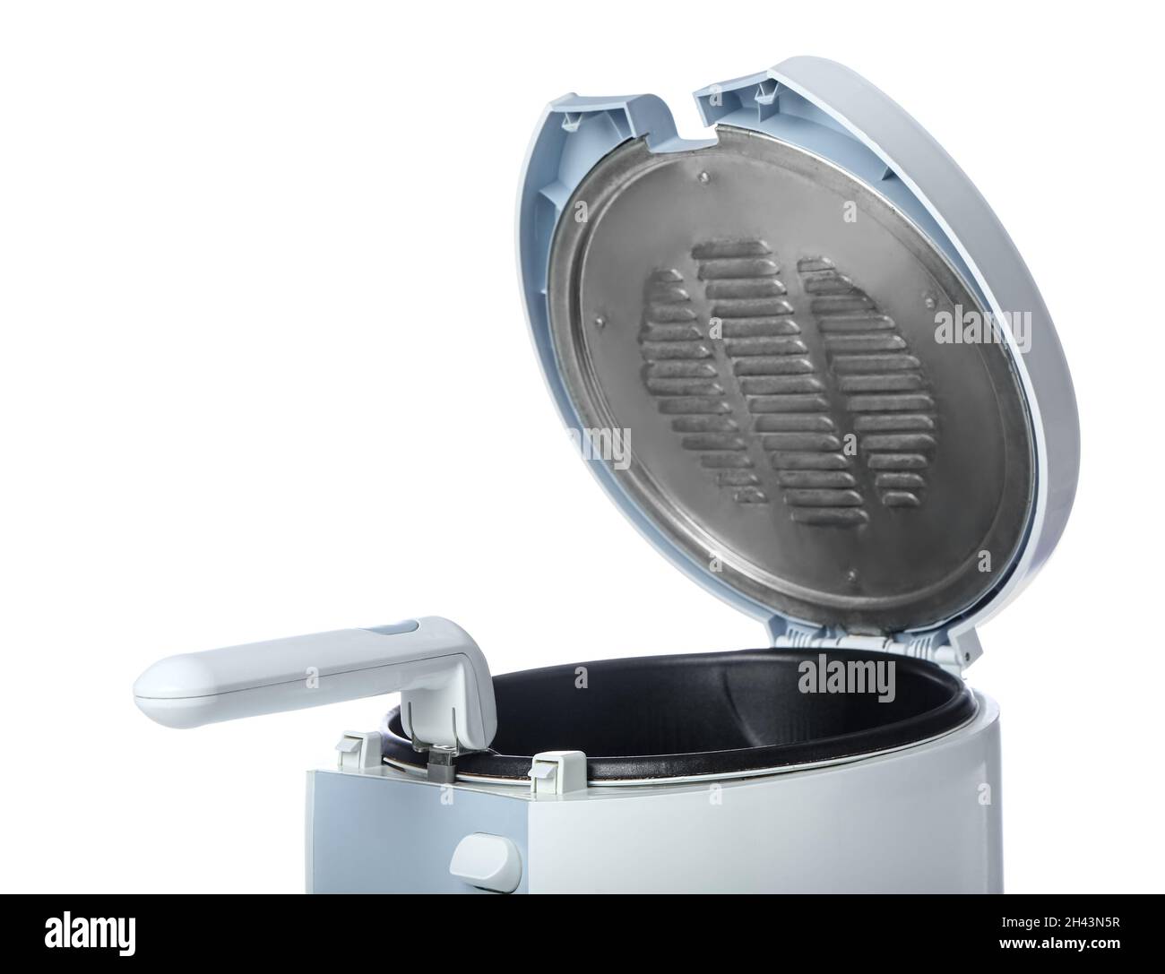 Modern deep fryer on white background Stock Photo - Alamy