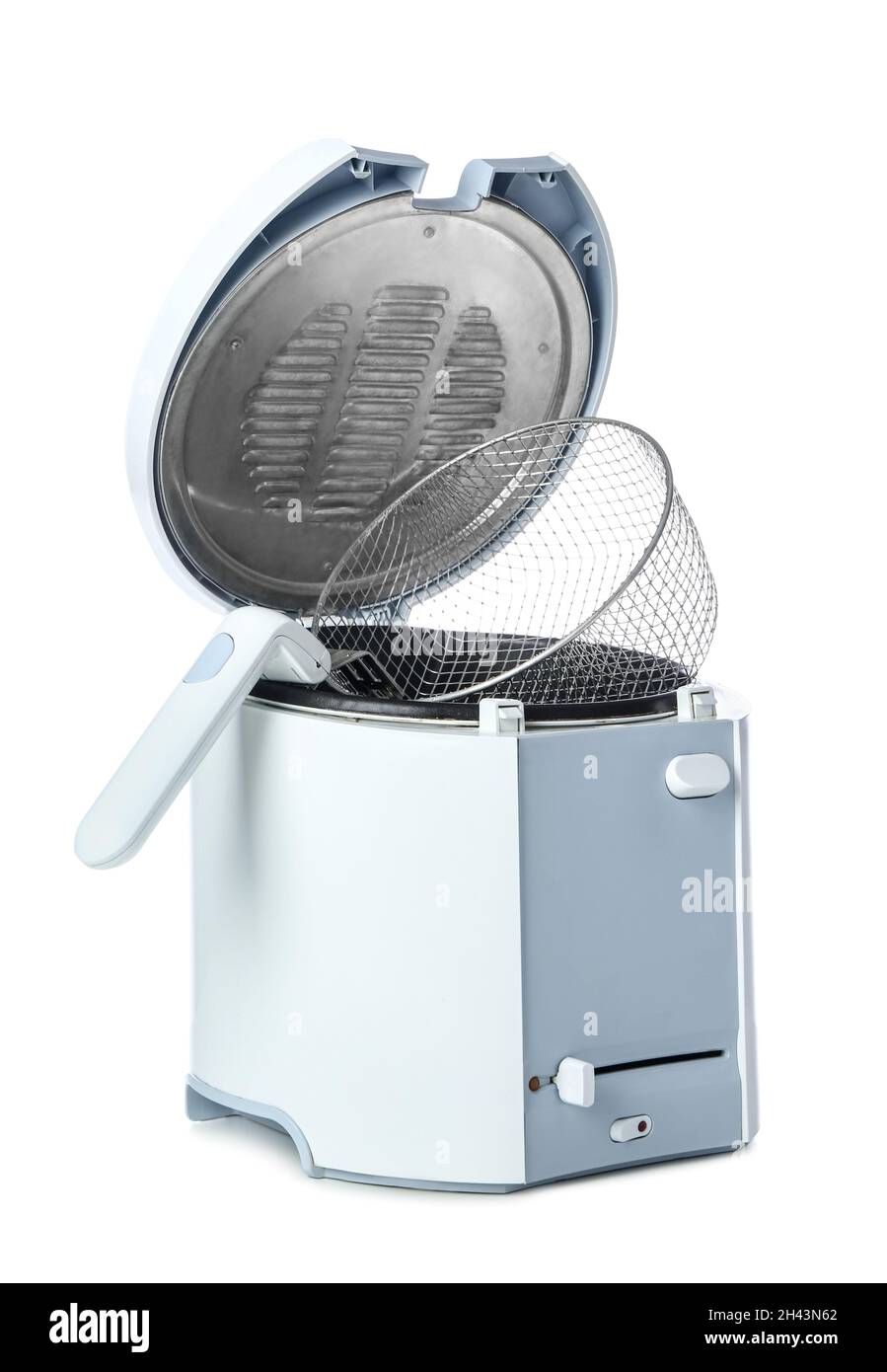 Modern deep fryer on white background Stock Photo - Alamy