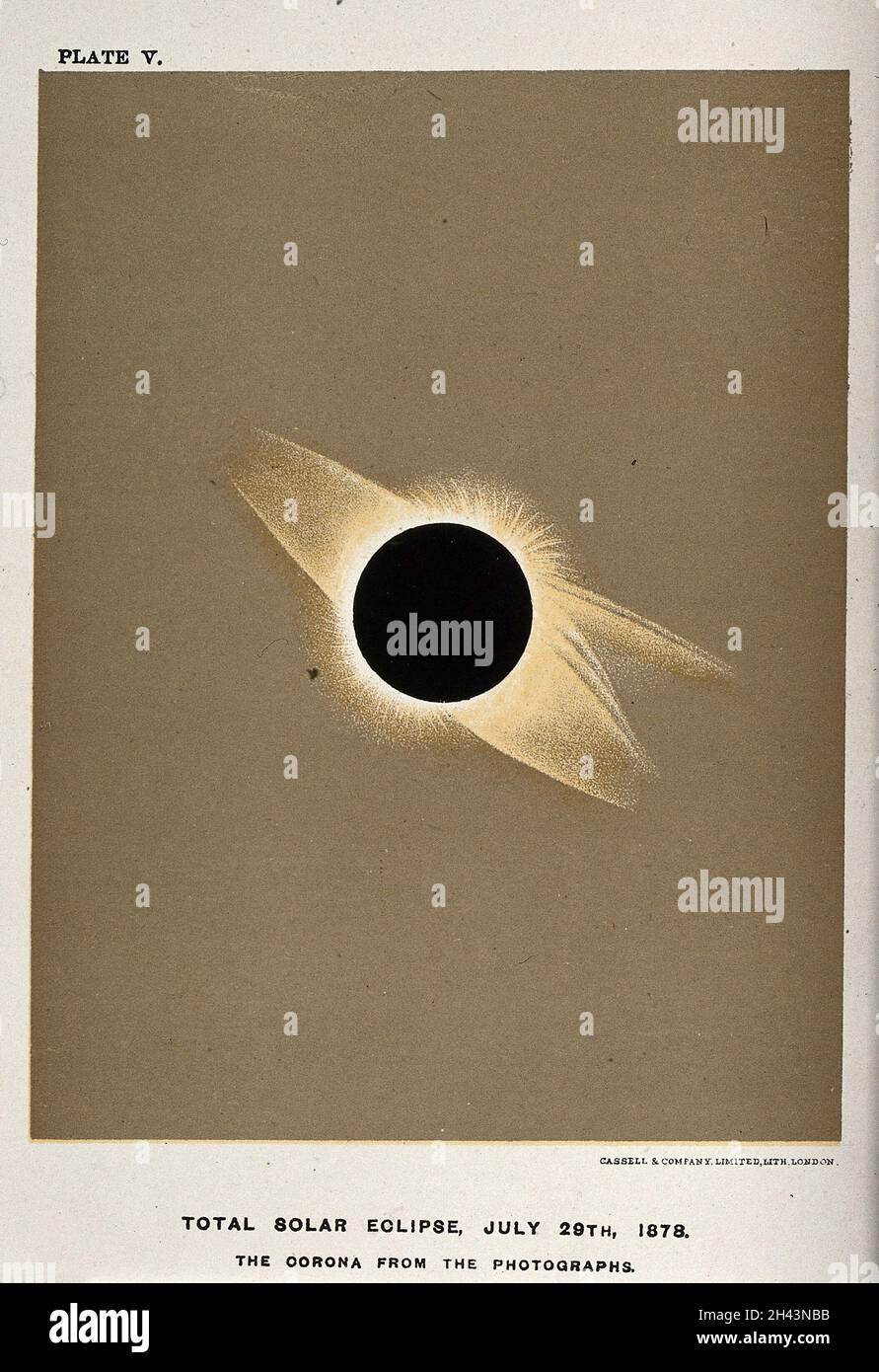 Astronomy: the corona of the sun, viewed during a total solar eclipse ...
