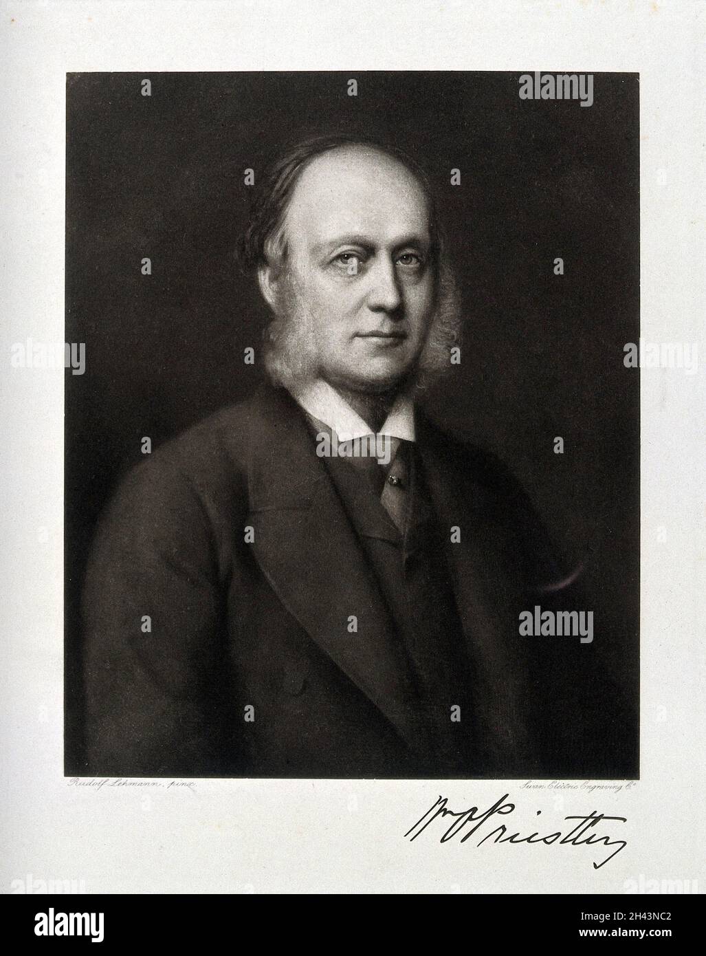 Sir William Overend Priestley. Photogravure by Swan after a painting by ...