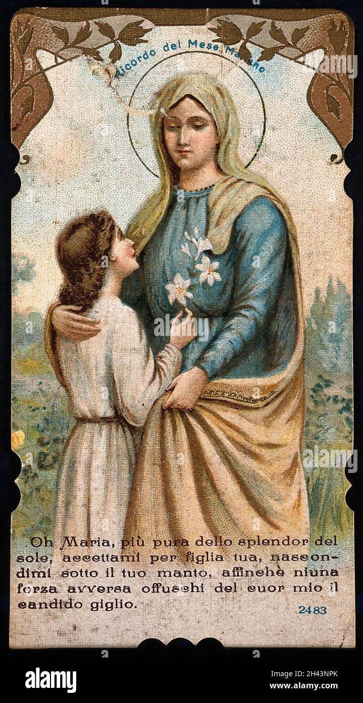 Saint Mary (the Blessed Virgin). Colour photogravure Stock Photo - Alamy