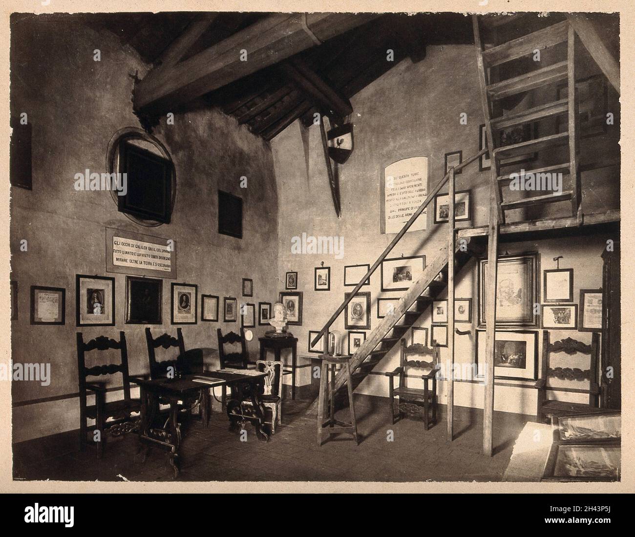 Galileo Galilei: interior of Villa del Gallo, Count Galletti's museum ...
