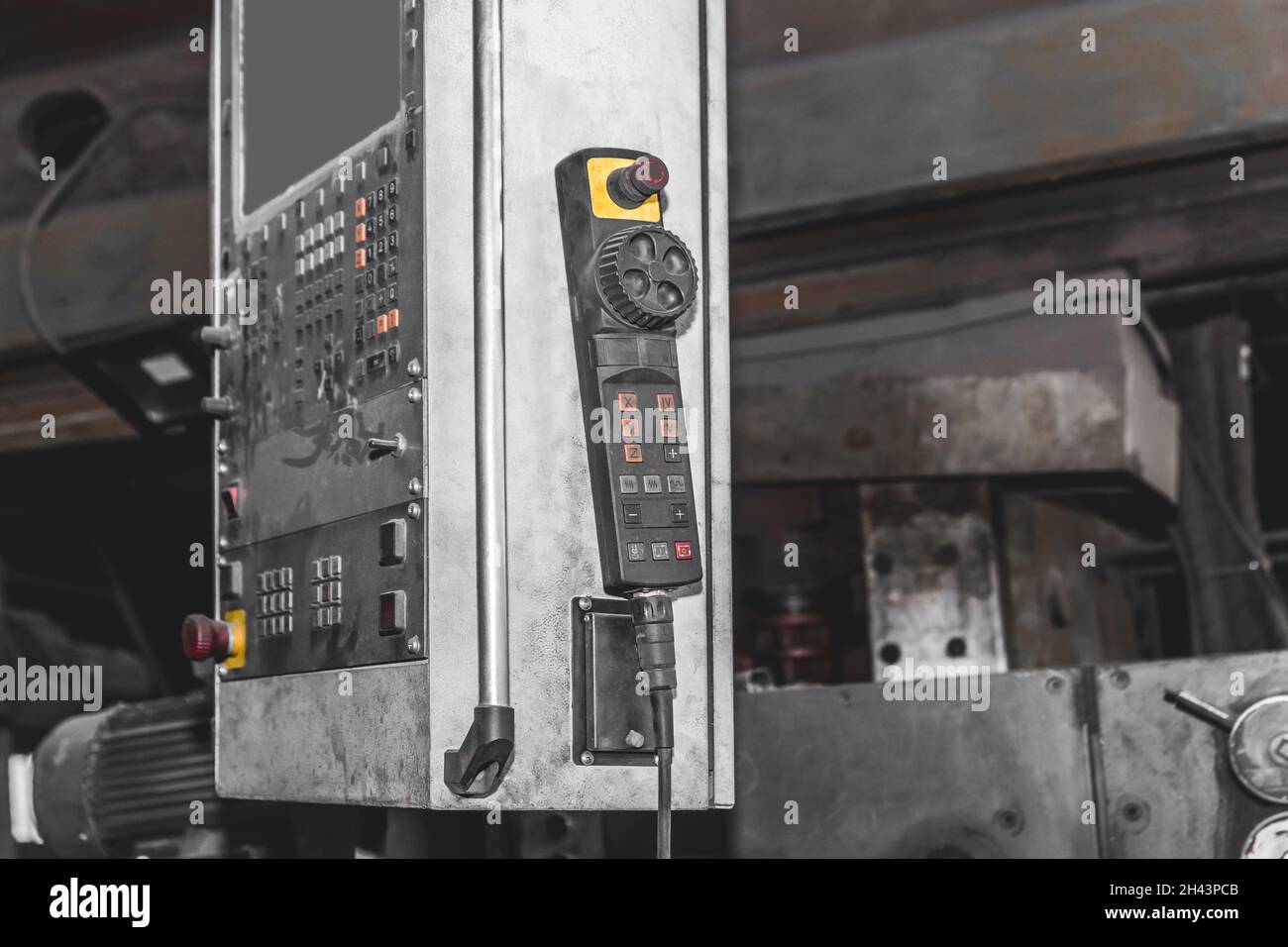 Large old shield with buttons and panel control panel lifting mechanism ...