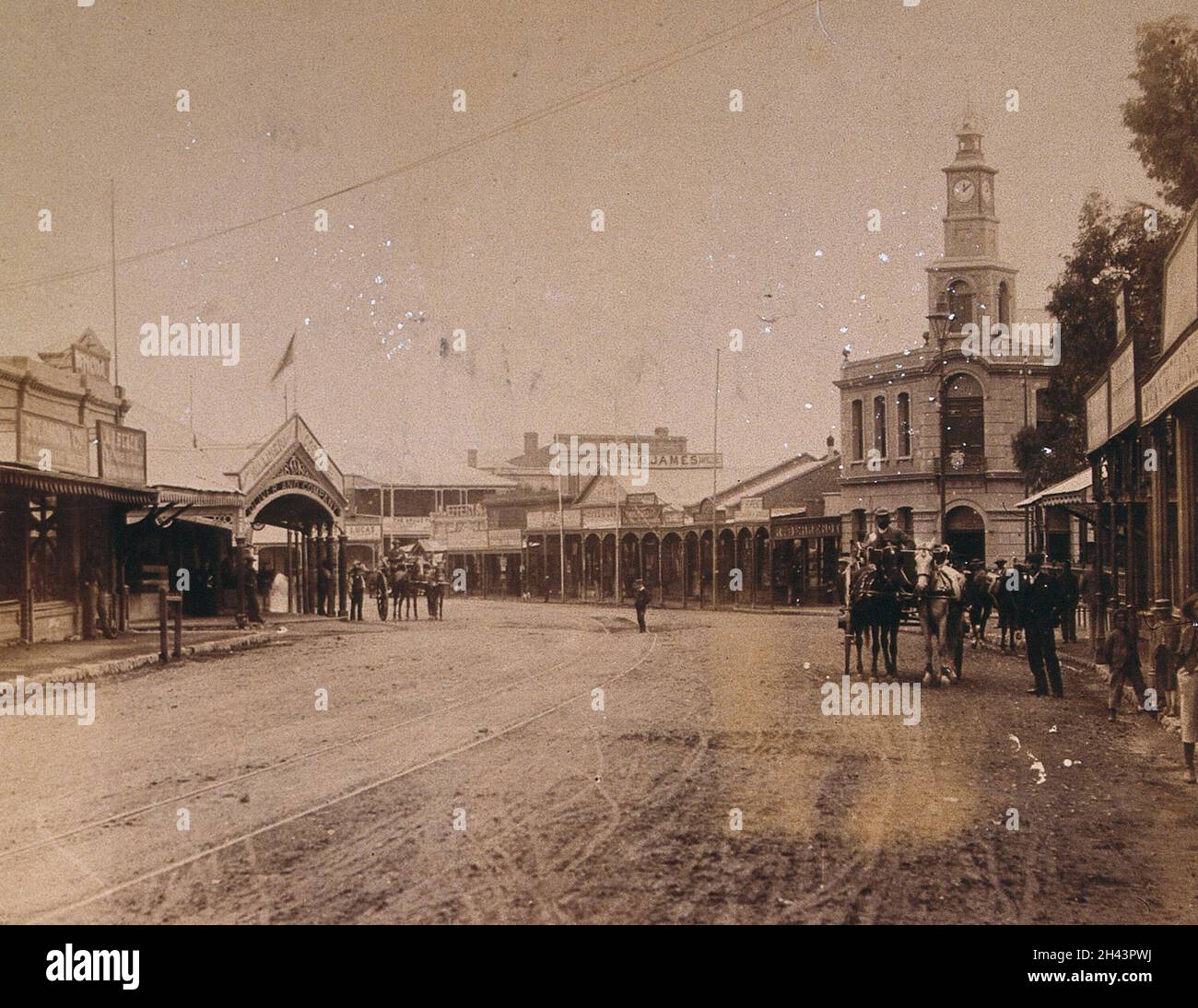 South Africa: a street scene in Kimberley. 1896 Stock Photo - Alamy