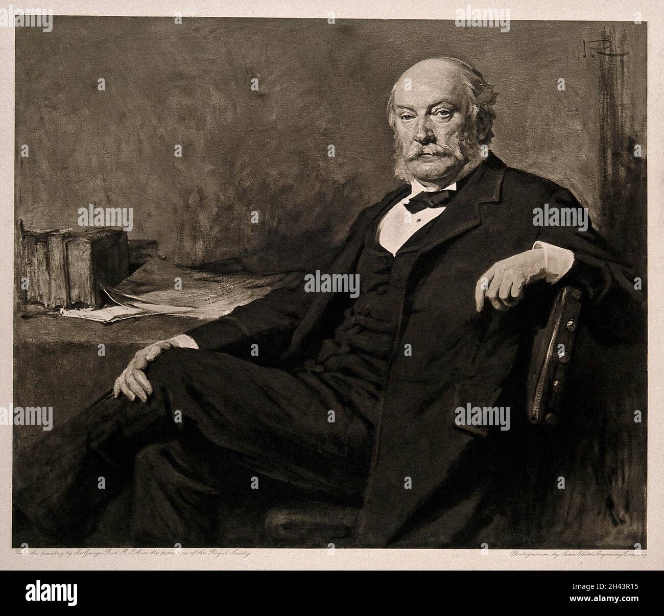 John William Strutt, 3rd Baron Rayleigh. Photogravure after Sir G. Reid ...