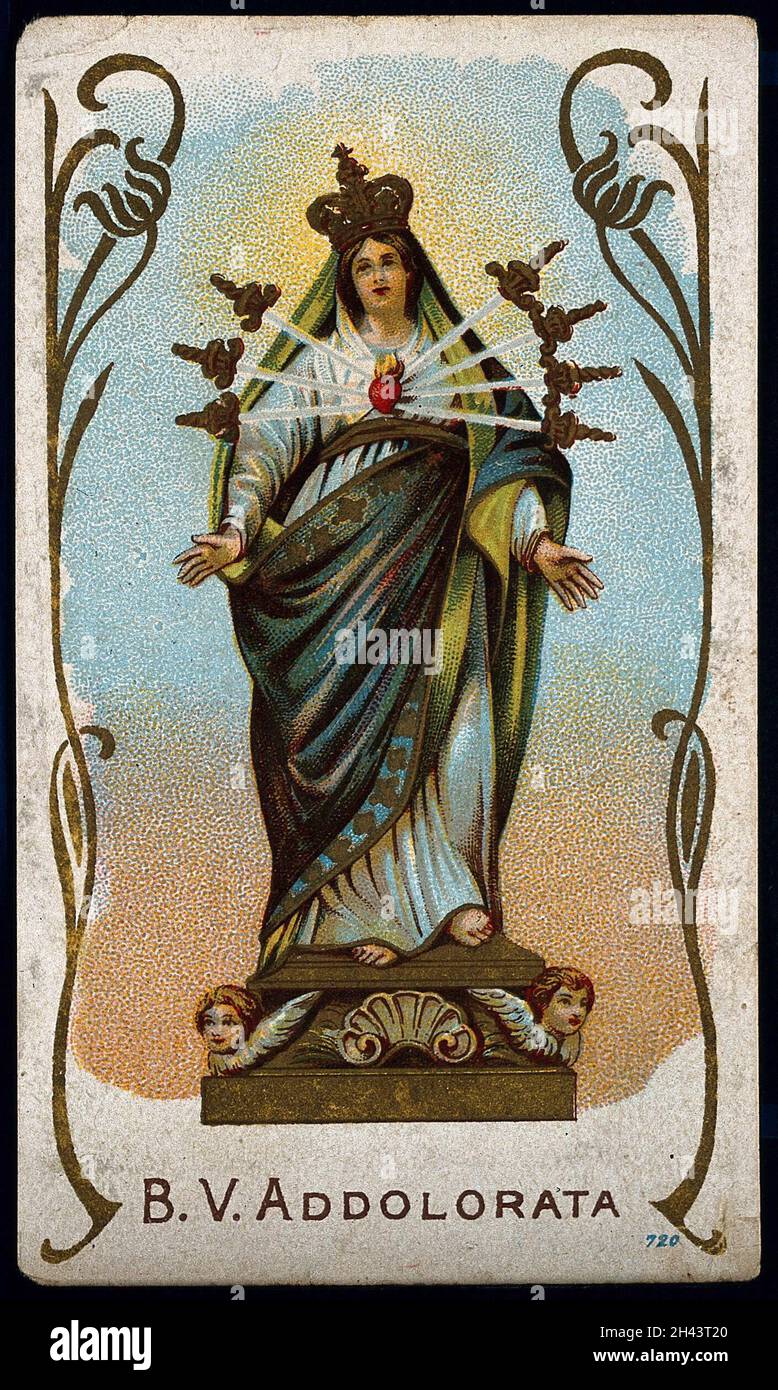 Saint Mary (the Blessed Virgin). Colour photogravure Stock Photo - Alamy