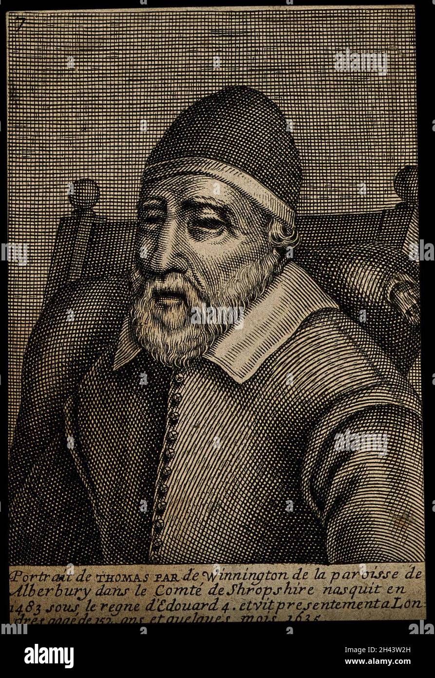 Thomas Parr, said to have lived 152 years. Stipple engraving Stock ...