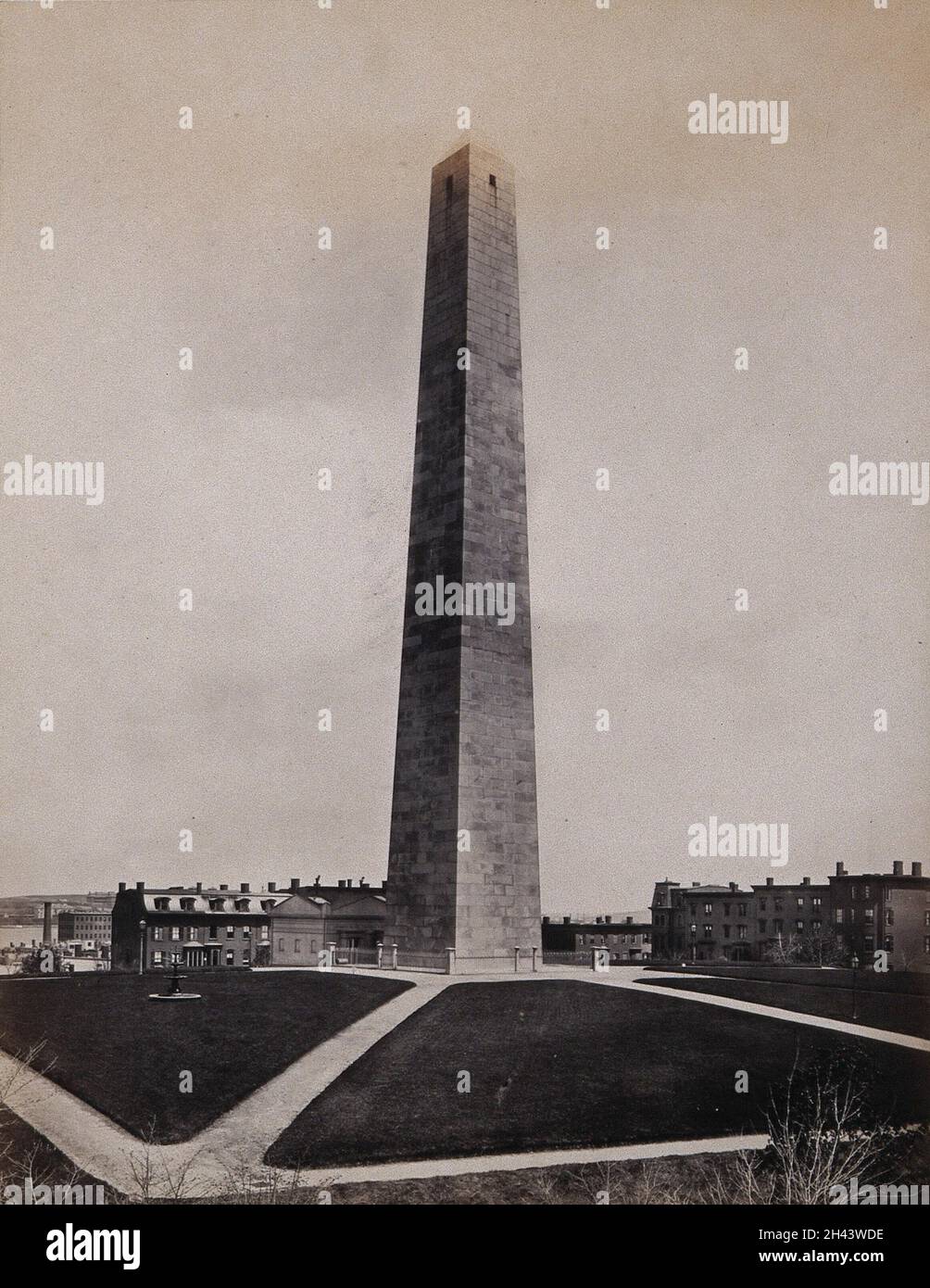 Bunker Hill monument, Boston, Massachusetts. Photograph, ca. 1880 Stock ...