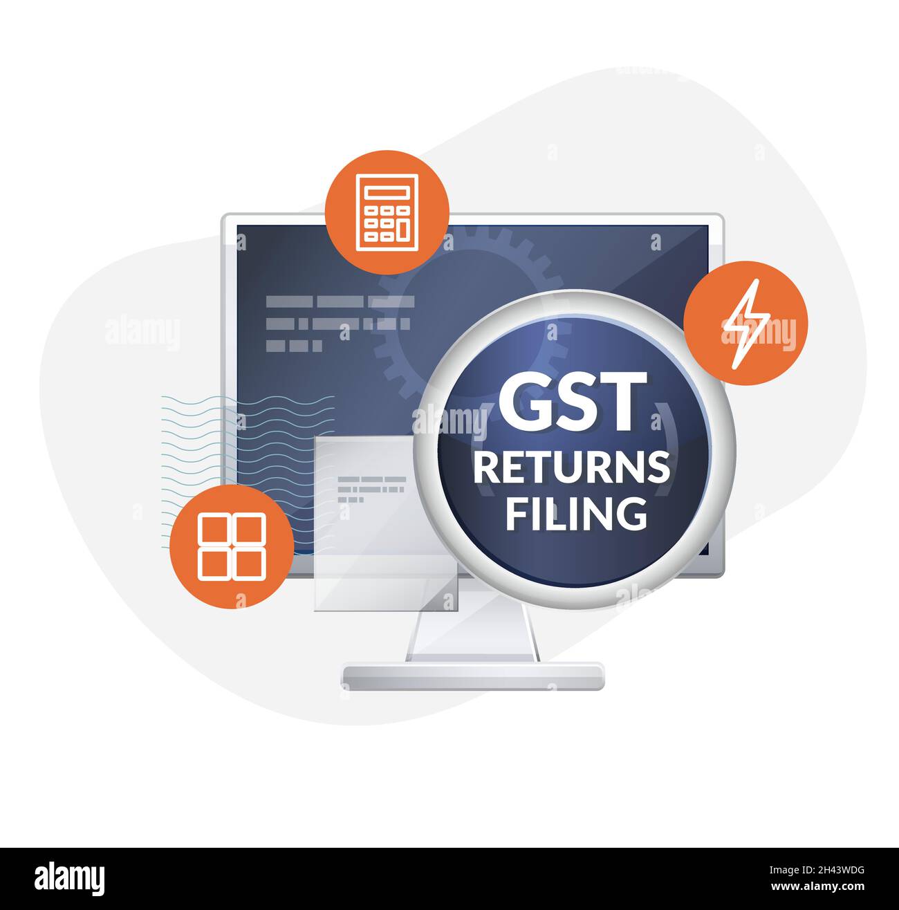 GST Compliance - Return Filing Process - Illustration as EPS 10 File ... GST Compliance - Return Filing Process - Illustration as EPS 10 File ...