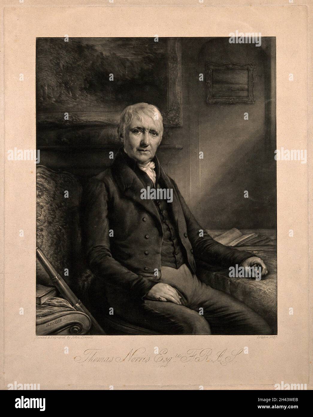 Thomas Norris. Mezzotint by J. Linnell, 1837, after himself Stock Photo ...