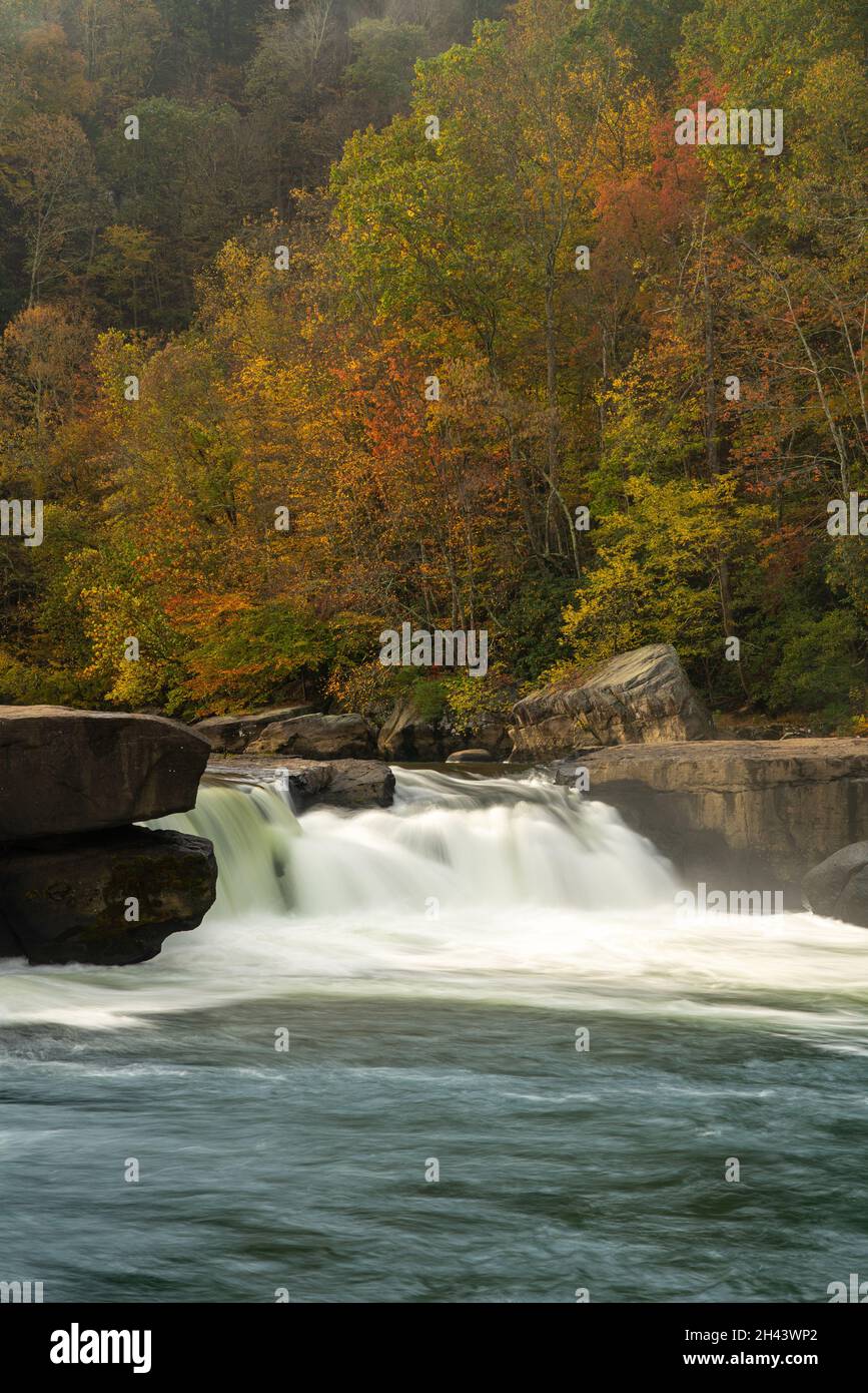 Valley Falls State Park near Fairmont in West Virginia on a colorful ...