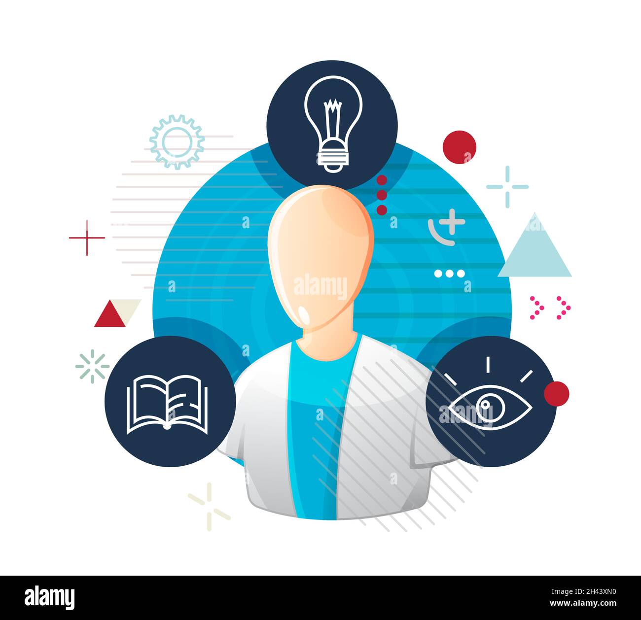 Education System - curiosity Knowledge and Creativity - Illustration as ...