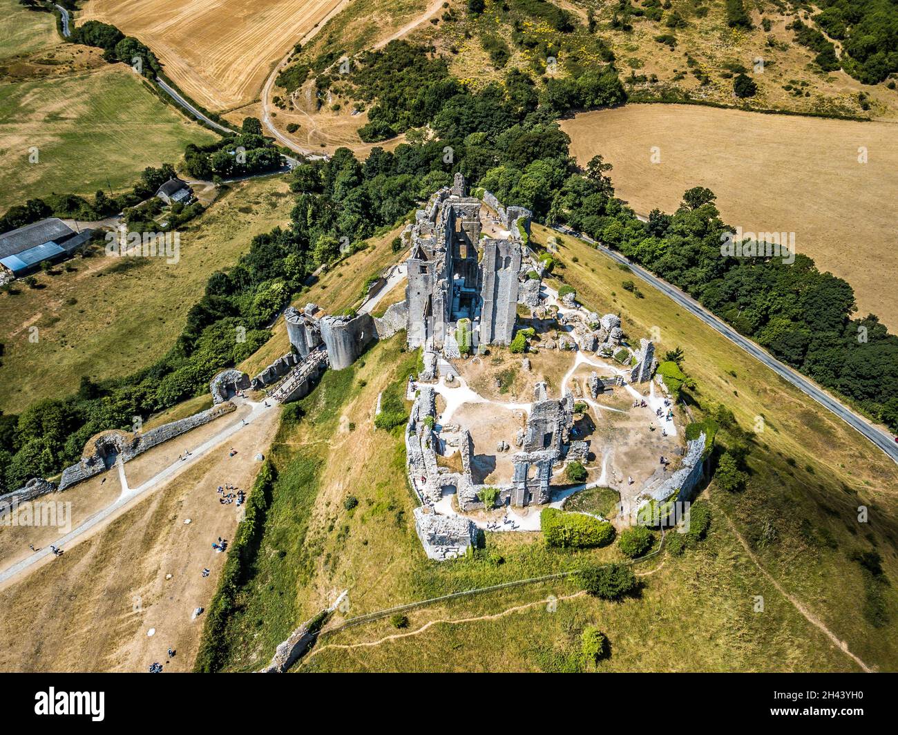 Panoramic view corfe castle hi-res stock photography and images - Alamy