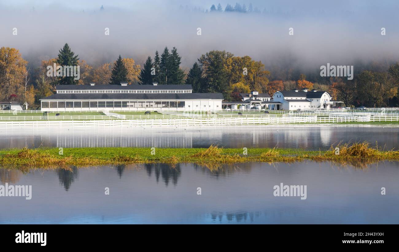 Carnation, WA, USA - October 31, 2021; Fall in the Snoqualmie Valley as ...