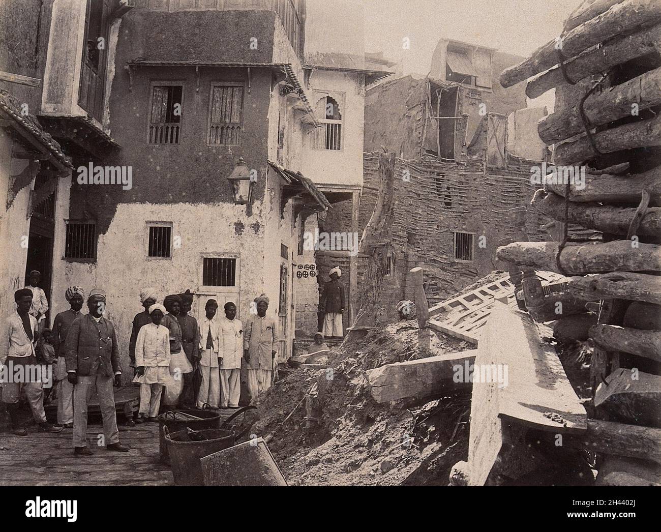 Plague-infected house which has been demolished, Karachi, India ...