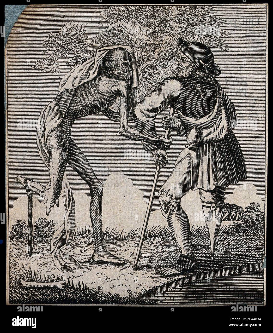 The dance of death: death, who has only one foot, and a lame man who ...