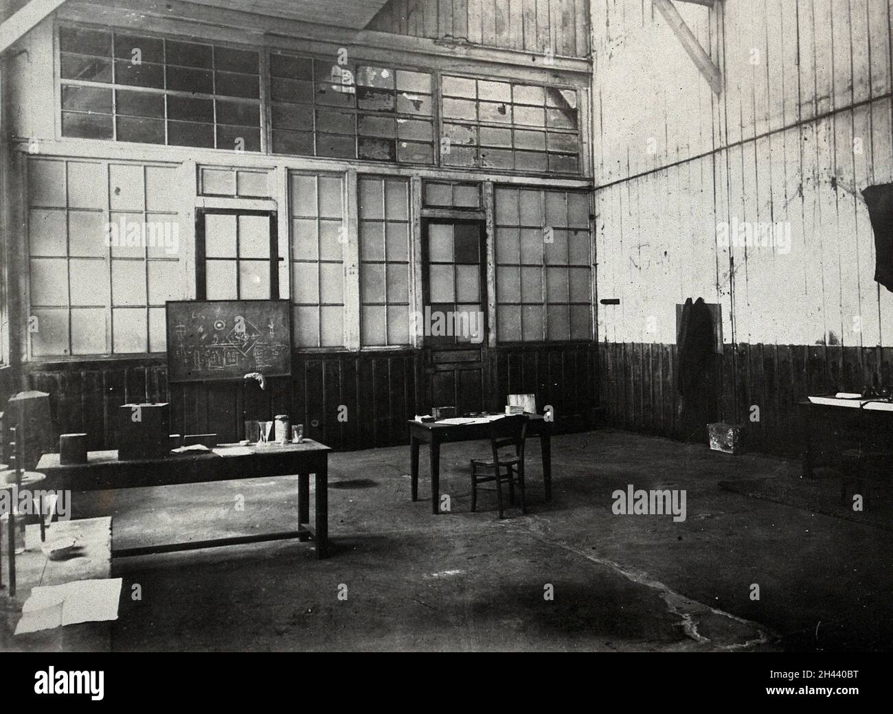 The laboratories of Marie and Pierre Curie, Paris: room where ...
