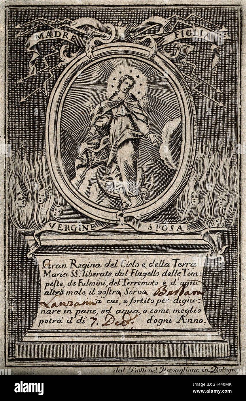 Saint Mary (the Blessed Virgin). Etching Stock Photo - Alamy