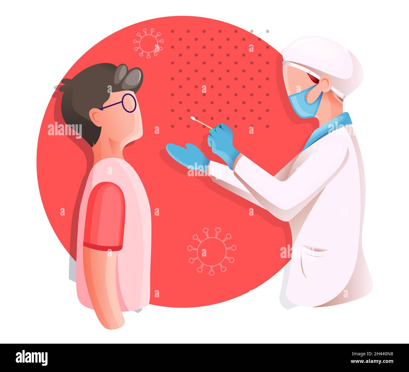 Nasal Swab - Nasopharyngeal Swab Testing for Children - Icon as eps 10 ...