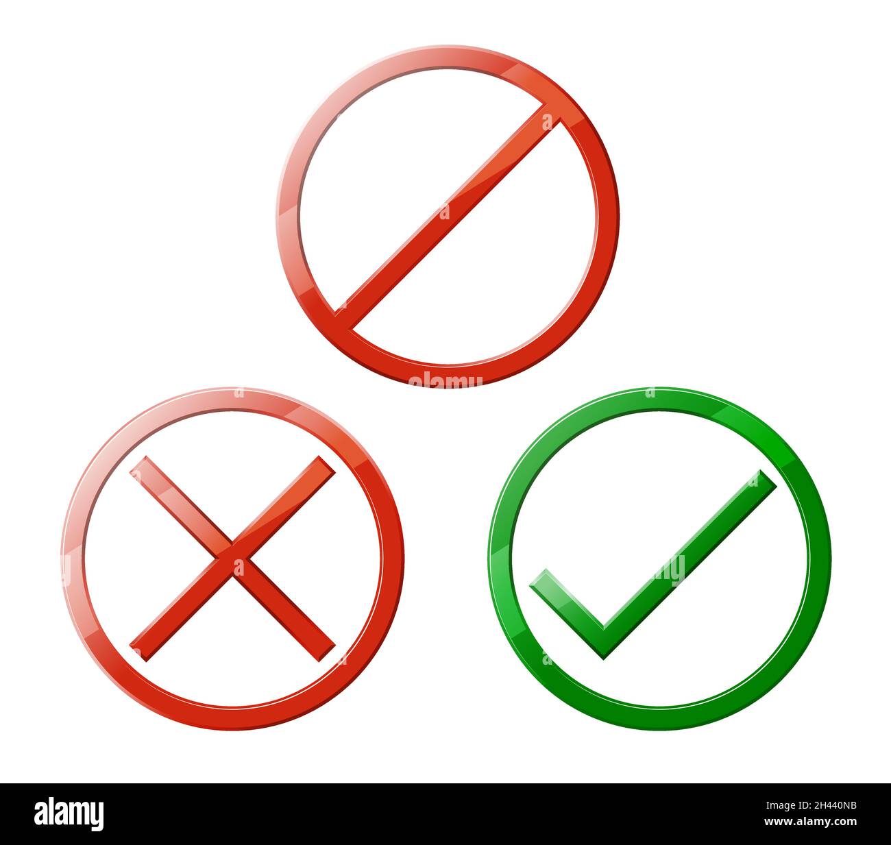 Round No - Cross - Tick Symbol - Illustration as EPS 10 File Stock ...