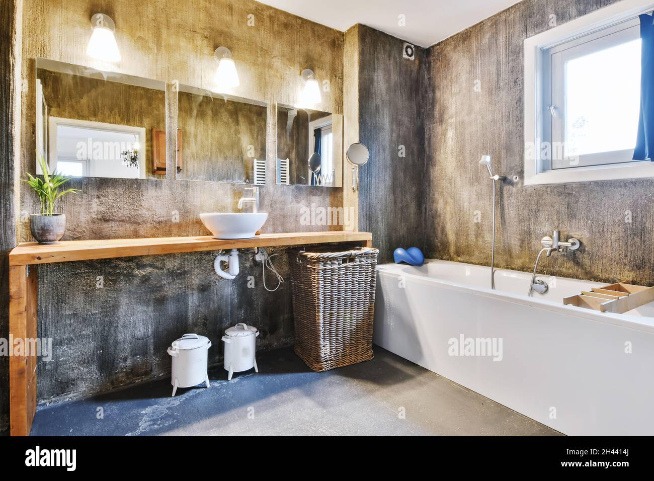 Wonderful bathroom interior in an unusual style Stock Photo - Alamy