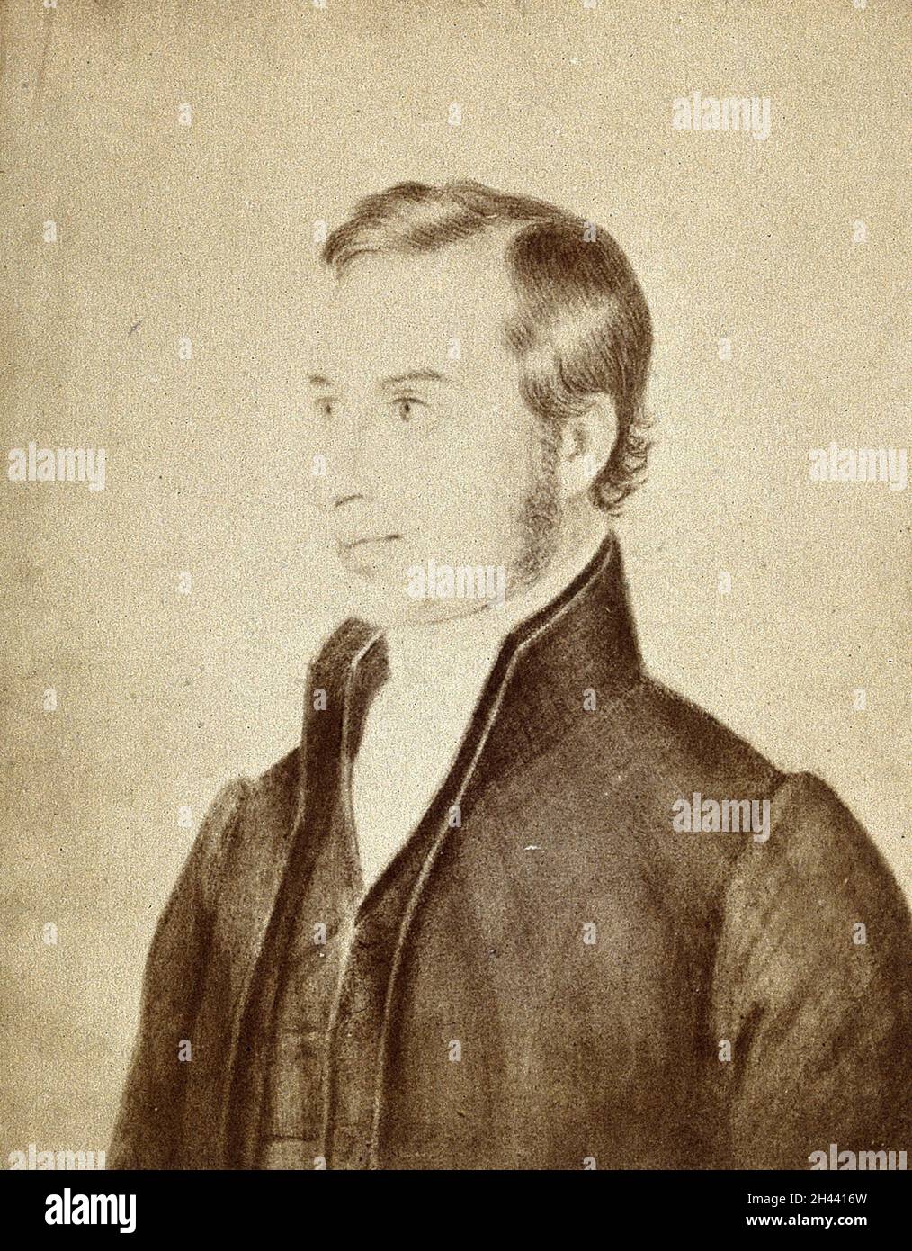 Thomas Hodgkin, as a young man. Photograph by E. Edwards, 1868, after a ...
