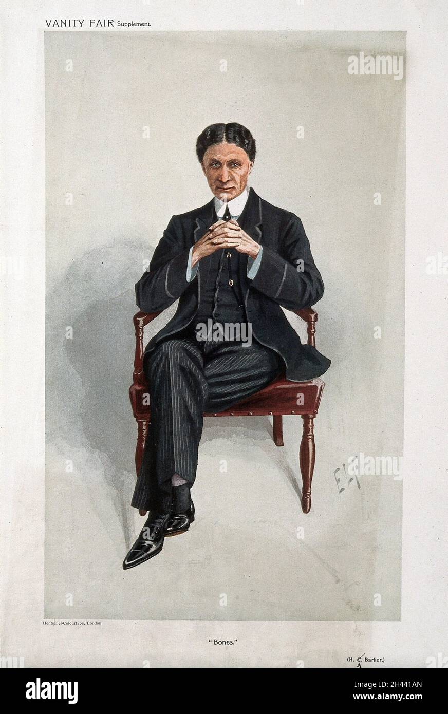 Sir Herbert Atkinson Barker. Colour lithograph after "Elf" (L. Fildes ...