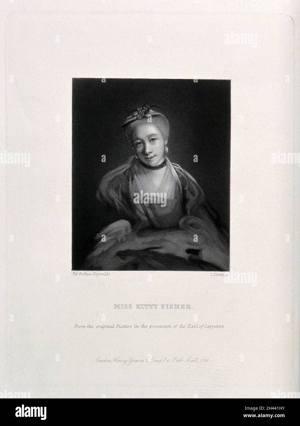 Kitty Fisher. Mezzotint by C. Tomkins after Sir J. Reynolds Stock Photo ...