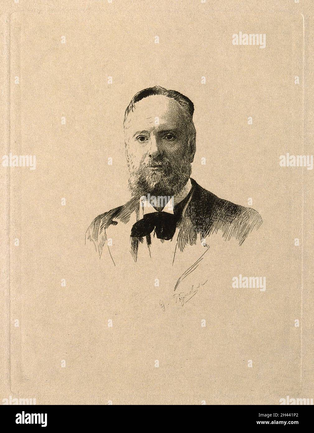 Joseph François Benjamin Polaillon. Etching by G. Poynot Stock Photo ...